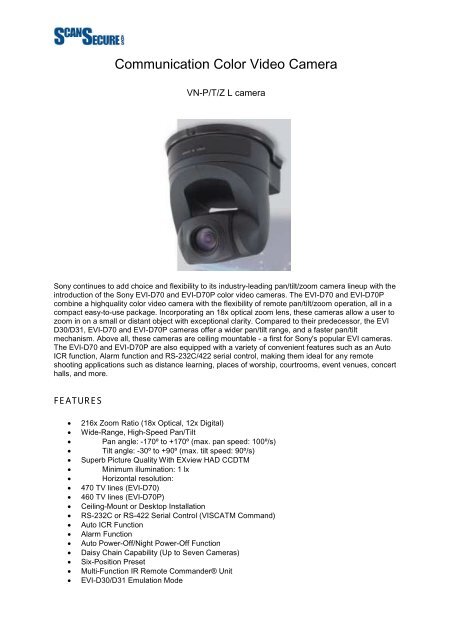 Communication Color Video Camera