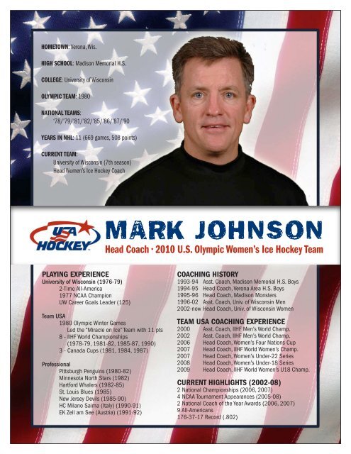 Mark Johnson Hockey