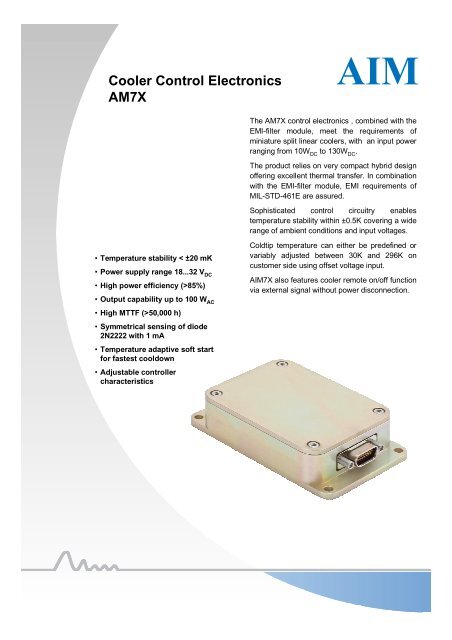 Cooler Control Electronics AM7X - AIM Infrarot-Module GmbH