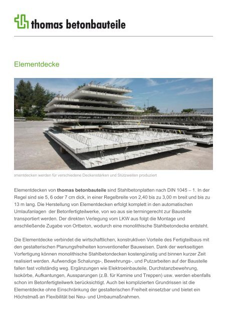 Elementdecke - Thomas Gruppe