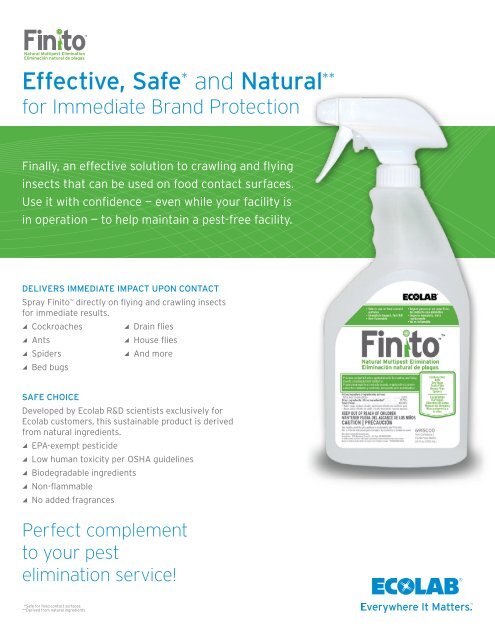 Download the Finito Sell Sheet - Ecolab Video Channel