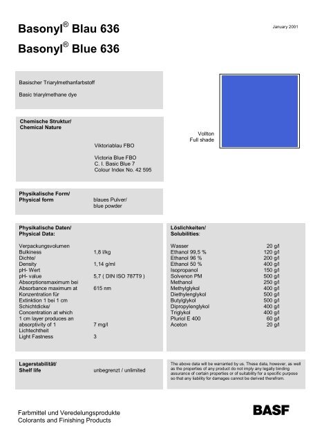 Basonyl Blau 636 Basonyl Blue 636 - Stobec