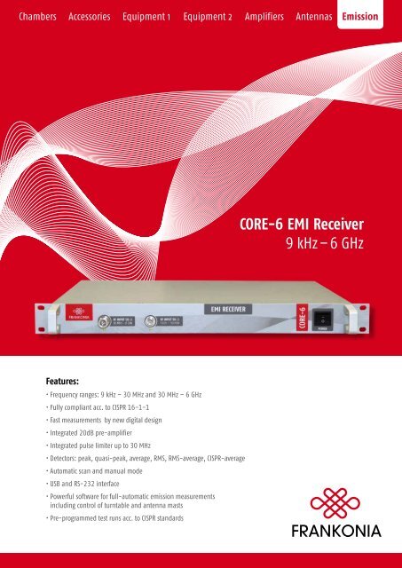 Core-6 eMI receiver 9 kHz–6 GHz - Frankonia