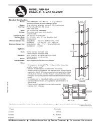 FIRE DAMPER SIZE CHART - NCA Manufacturing