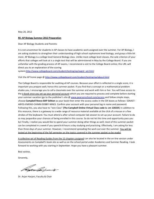 ap_bio_summer_work - Providence High School