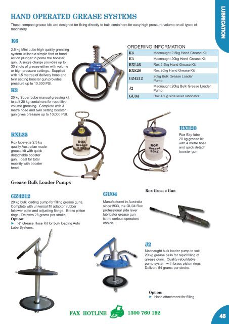 HAND OPERATED GREASE SYSTEMS - Equipco