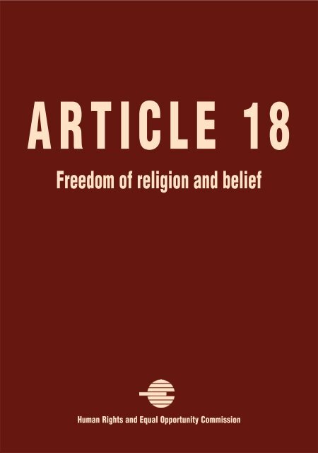 Freedom of religion and belief - Australian Human Rights Commission