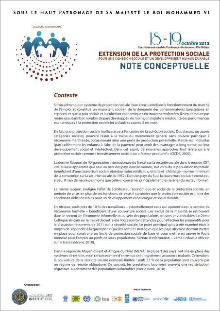 Note conceptuelle - Institut CDG