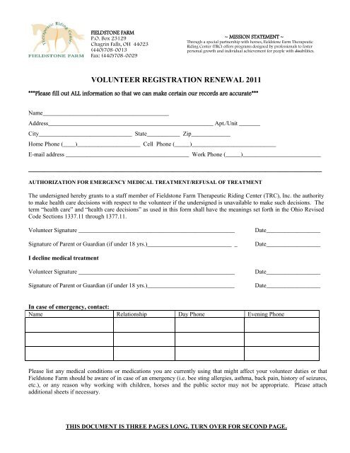 Fieldstone Farm Therapeutic Riding Center