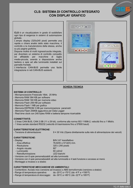 cls: sistema di controllo integrato con display grafico - 3b6.it