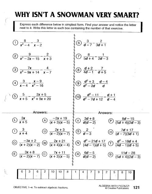 Algebra with Pizzazz Book C