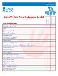 Watch Me Grow Series Developmental Checklist - Sanford Health