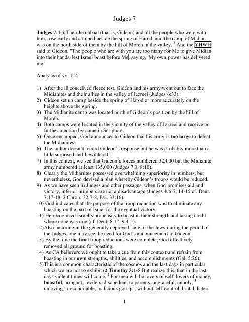 Judges 7 Study Notes - Faith Bible Church