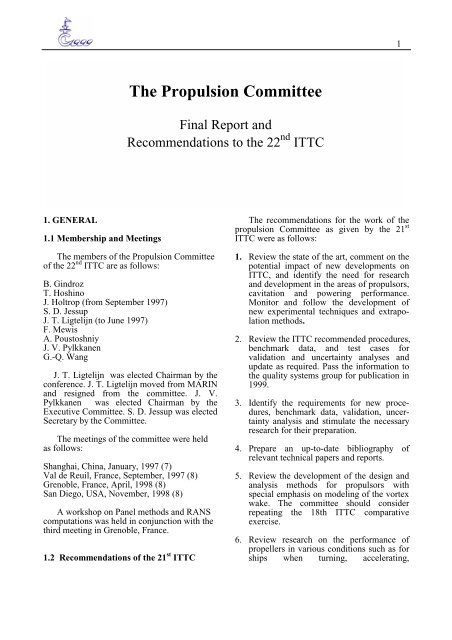 Propulsion Committee - ITTC