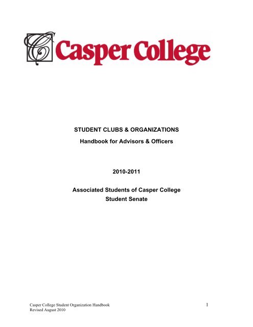 Student Clubs and Organizations - Handbook for ... - Casper College