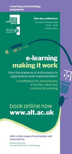 e-learning making it work - Association for Learning Technology