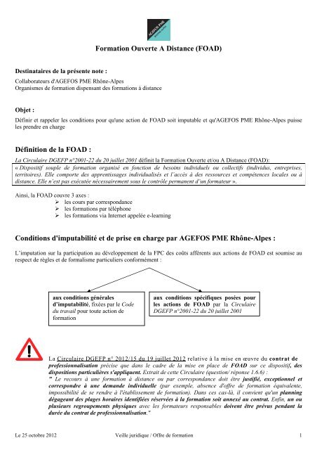 Formation Ouverte A Distance (FOAD) DÃ©finition de la FOAD ...