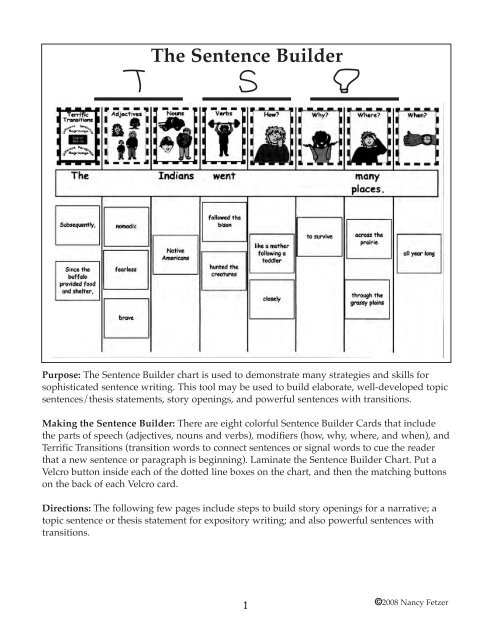 The Sentence Builder - Nancy Fetzer