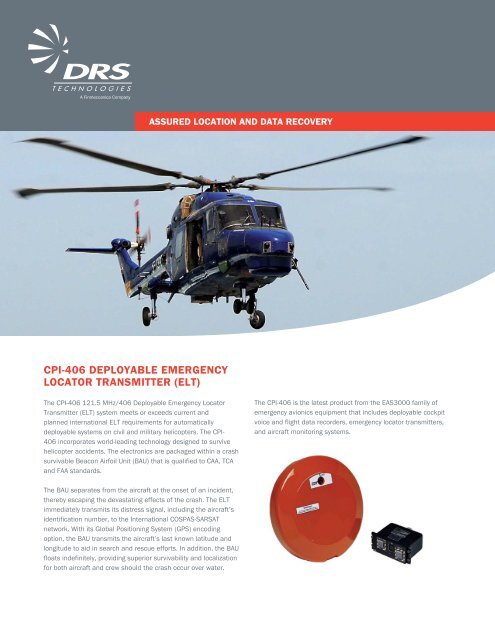 cpi-406 deployable emergency locator transmitter - DRS Technologies