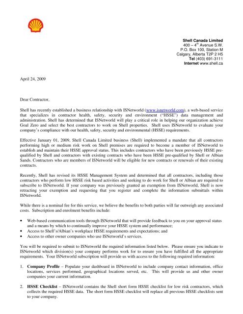 to view letter - ISNetworld