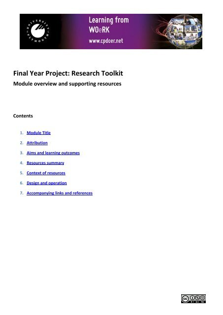 Final Year Project: Research Toolkit