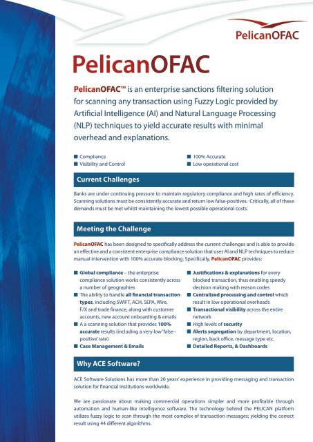 PelicanOFAC - ACE Software Solutions