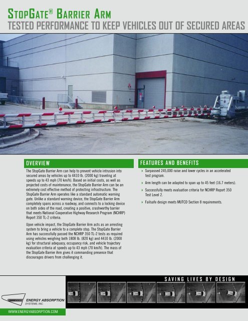 Product Sheet - Energy Absorption Systems