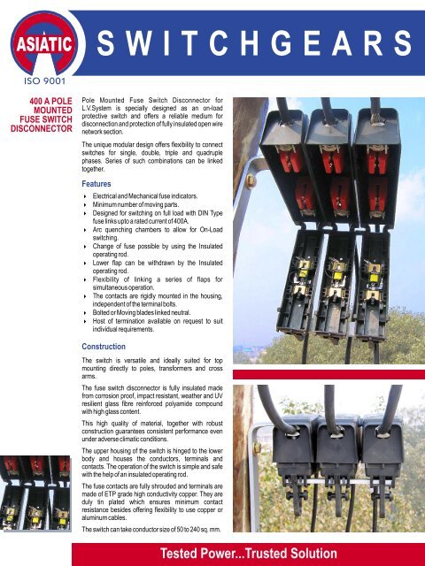 Pole Mounted Fuse Switches - Asiatic India