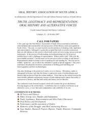 Oral History - National Archives of South Africa