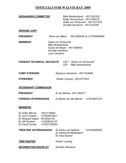 List of Officials (PDF)