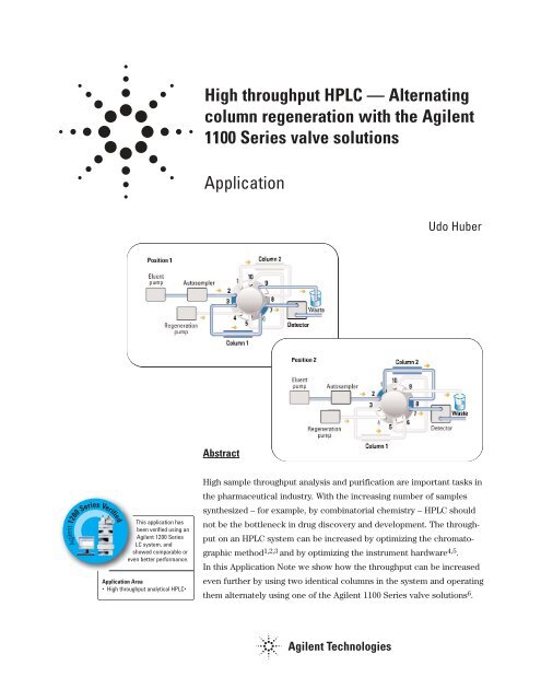 Alternating column regeneration with the Agilent 1100 Series valve ...