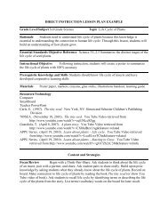 Direct Instruction Lesson Plan Example