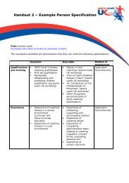 EXAMPLE - Personal Development Plan - sports coach UK