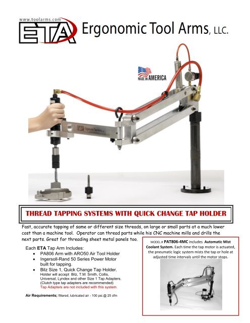 THREAD TAPPING SYSTEMS WITH QUICK CHANGE TAP HOLDER