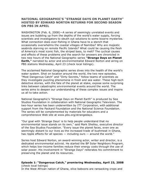 strange days on planet earth - PBS