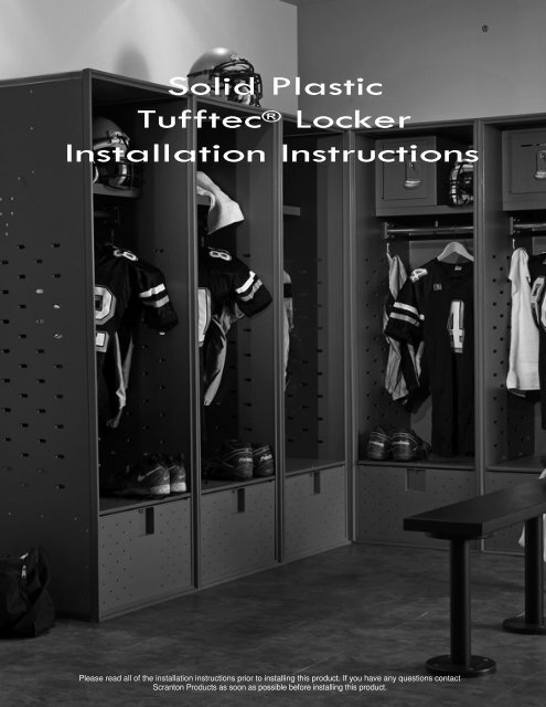 Solid Plastic TufftecÂ® Locker Installation Instructions