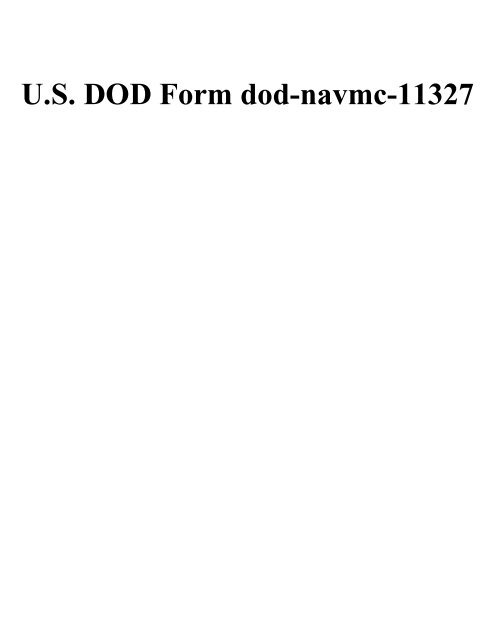 U.S. DOD Form dod-navmc-11327
