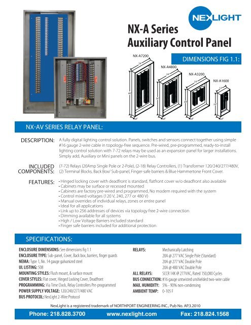 NX-A Series Auxiliary Control Panel - NexLight