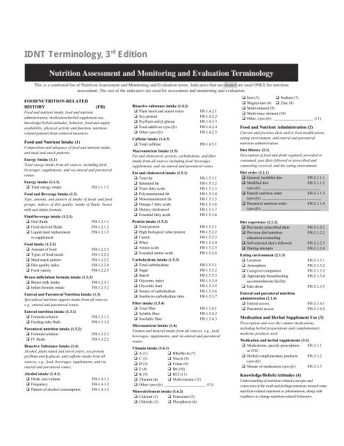 IDNT Terminology, 3rd Edition - Evidence Library