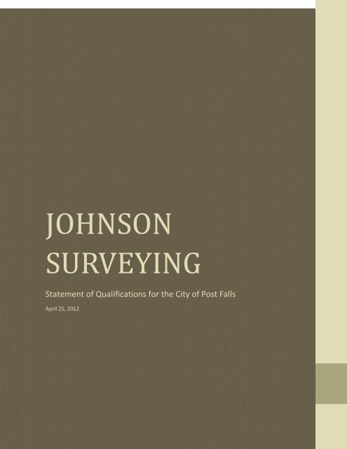JOHNSON SURVEYING - City of Post Falls