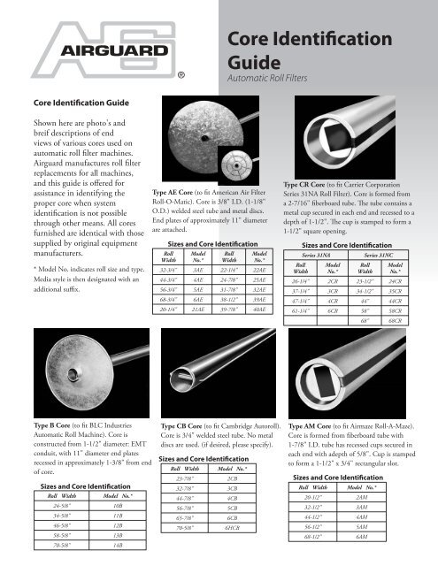 Core Identification Guide - Airguard