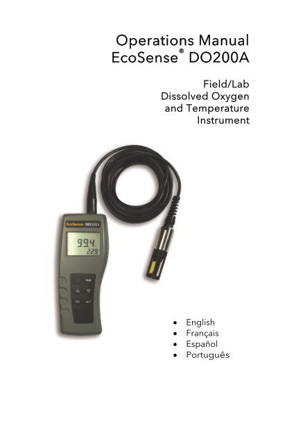 Dissolved Oxygen Test Kit YSI DO200 Dissolved Oxygen Meter Kit ...