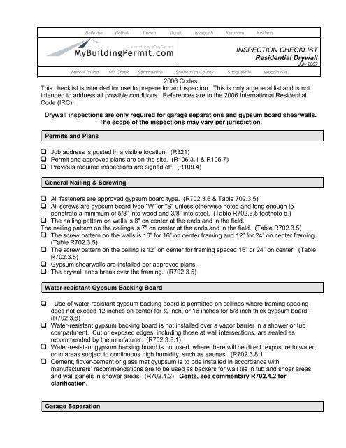 03IRCMBPDrywall checklist - MyBuildingPermit.com