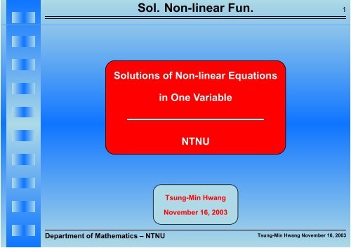 Sol. Non-linear Fun.