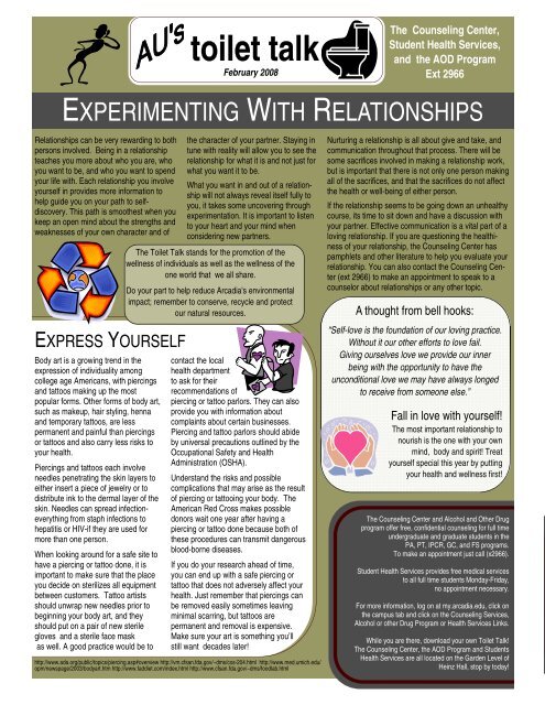 toilet talk - Arcadia University