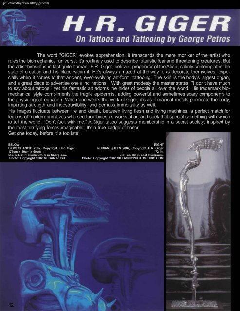 On Your program Guide Map - the little HR Giger Page