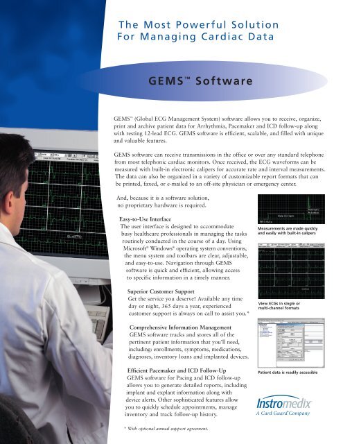 Instromedix GEMS SOFTWARE
