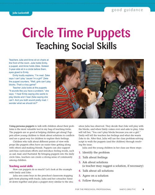 Circle Time Puppets: Teaching Social Skills