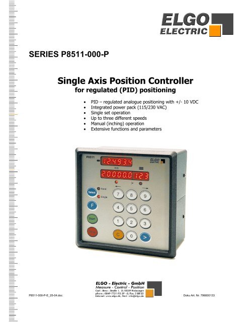 P8511-000-P - ELGO Electric GmbH