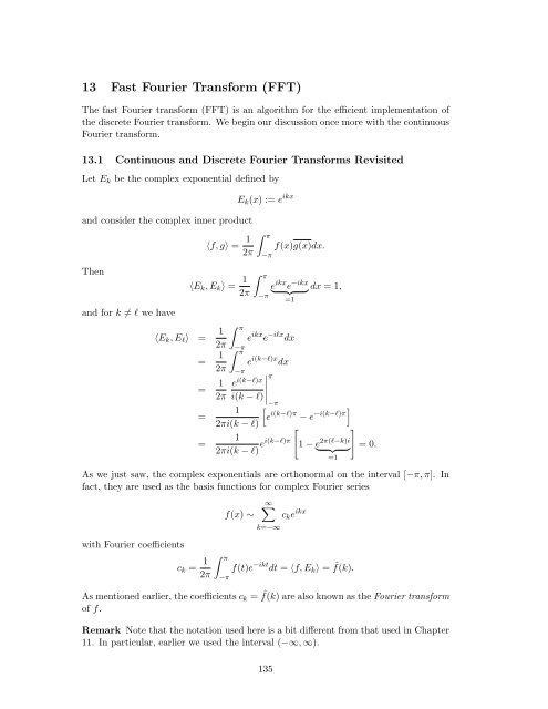 13 Fast Fourier Transform (FFT)